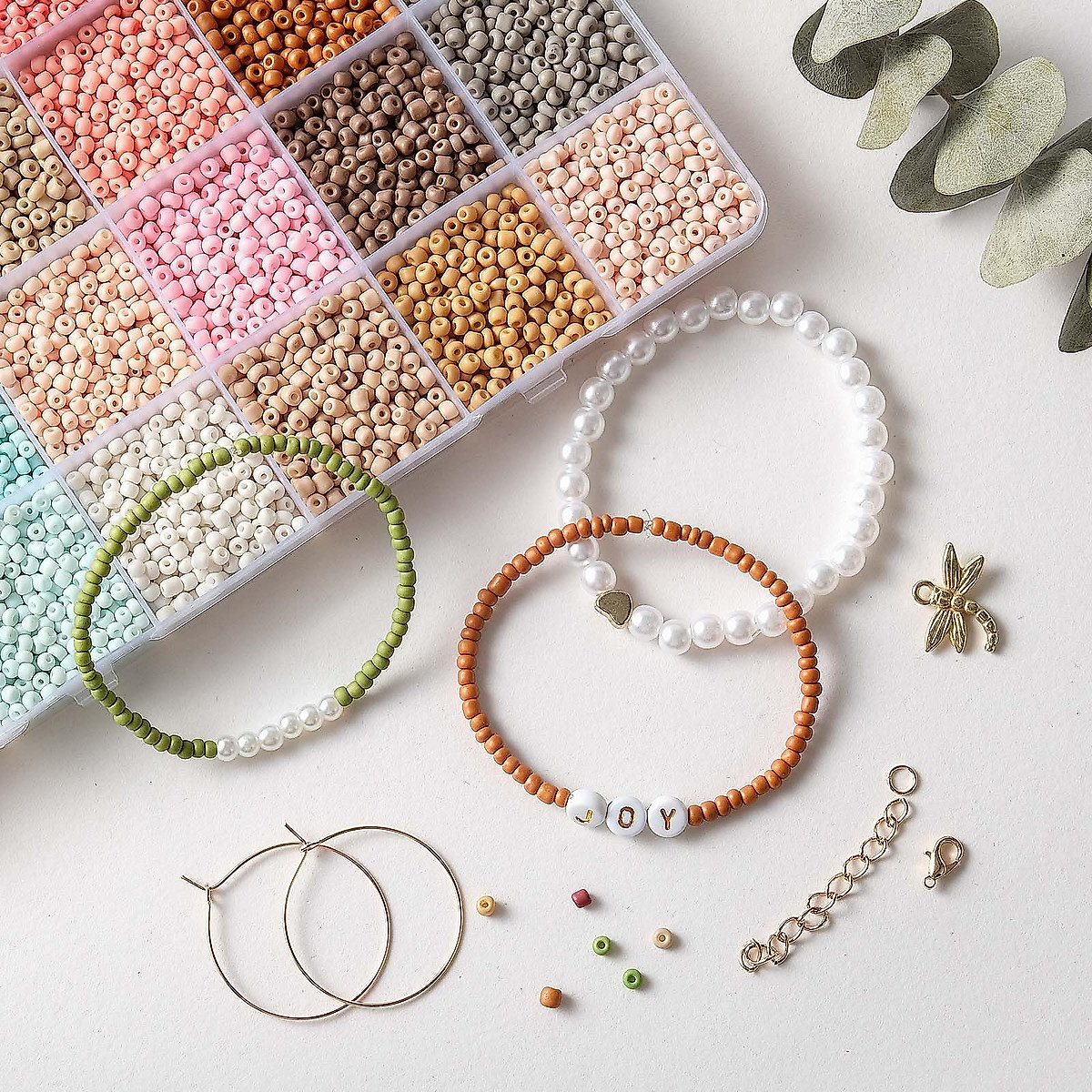 TEXGIZRLY 3mm Glass Seed Beads for Bracelets Making, Friendship Bracelet Making Kit for Girls, 24 Colors Bead Bracelet Kit, Beads for Jewelry Making Kit, DIY, Arts, Crafts Gifts Age 3+ (3MM-A)