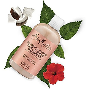 Shea Moisture Shampoo and Conditioner Set, Coconut & Hibiscus Curl & Shine, Curly Hair Products with Coconut Oil, Vitamin E & Neem Oil Provides Frizz Control, 13 Fl Oz Each