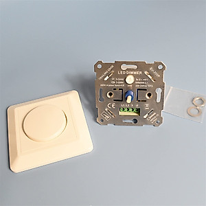 LAZIRO Europea Standard 200W Max 230V Pro-Dim Trailing Leading Edge Dimmer Switch Off for Dimmable LED, Halogen Incandescent Light (Color : Beige, Size : 220V)