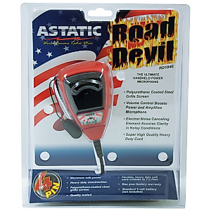 Astatic (302-10036 RD104E Road Devil Amplified 4-Pin CB Microphone, Black