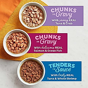 Meow Mix Seafood Selections Wet Cat Food, Variety Pack, 2.75 Ounces Cup (Pack of 24)