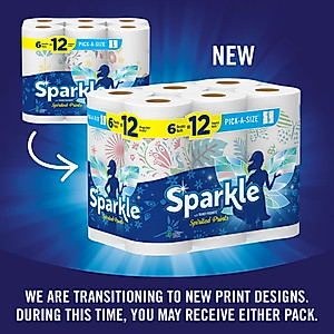 Sparkle® Pick-A-Size® Spirited Prints Paper Towels, 6 Double Rolls = 12 Regular Rolls