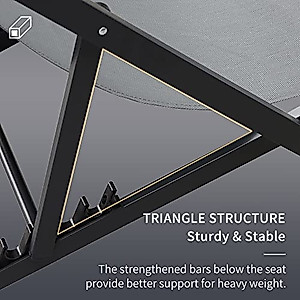 PURPLE LEAF Patio Sling Chairs for Balcony Deck Porch 4 Pieces Outdoor Aluminum Reclining Chairs with Adjustable Folding Beach Chairs and 2 Ottomans Cushioned Headrest Included, Silvery