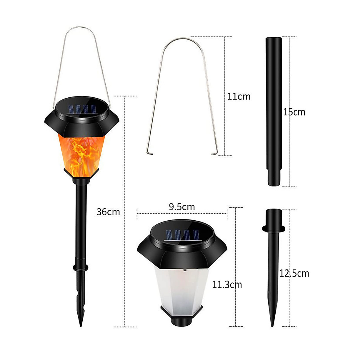 AveyLum Solar Flame Torch Light Outdoor Solar Flickering Dancing Flame Torch Lights Security Lights Landscape Lighting for Garden, PatioYard, Pathway Decoration(4 Pack)