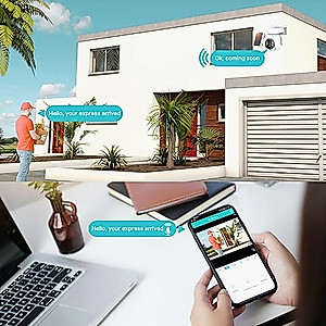 PenRux Solar Security Cameras Wireless Indoor Outdoor Surveillance, Rechargeable Battery Powered Camera with Ultra HD Rotatable, Color Night, 2-Way Audio, Human Detection