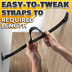 Tv Straps Safety for Flat Screen - Wall Mount TV Bracket Strap Anti Tip Furniture Anchors to Wall Strap Proof Cabinet Latches Proof Straps Tv Wall Anchor Earthquake Straps for Furniture