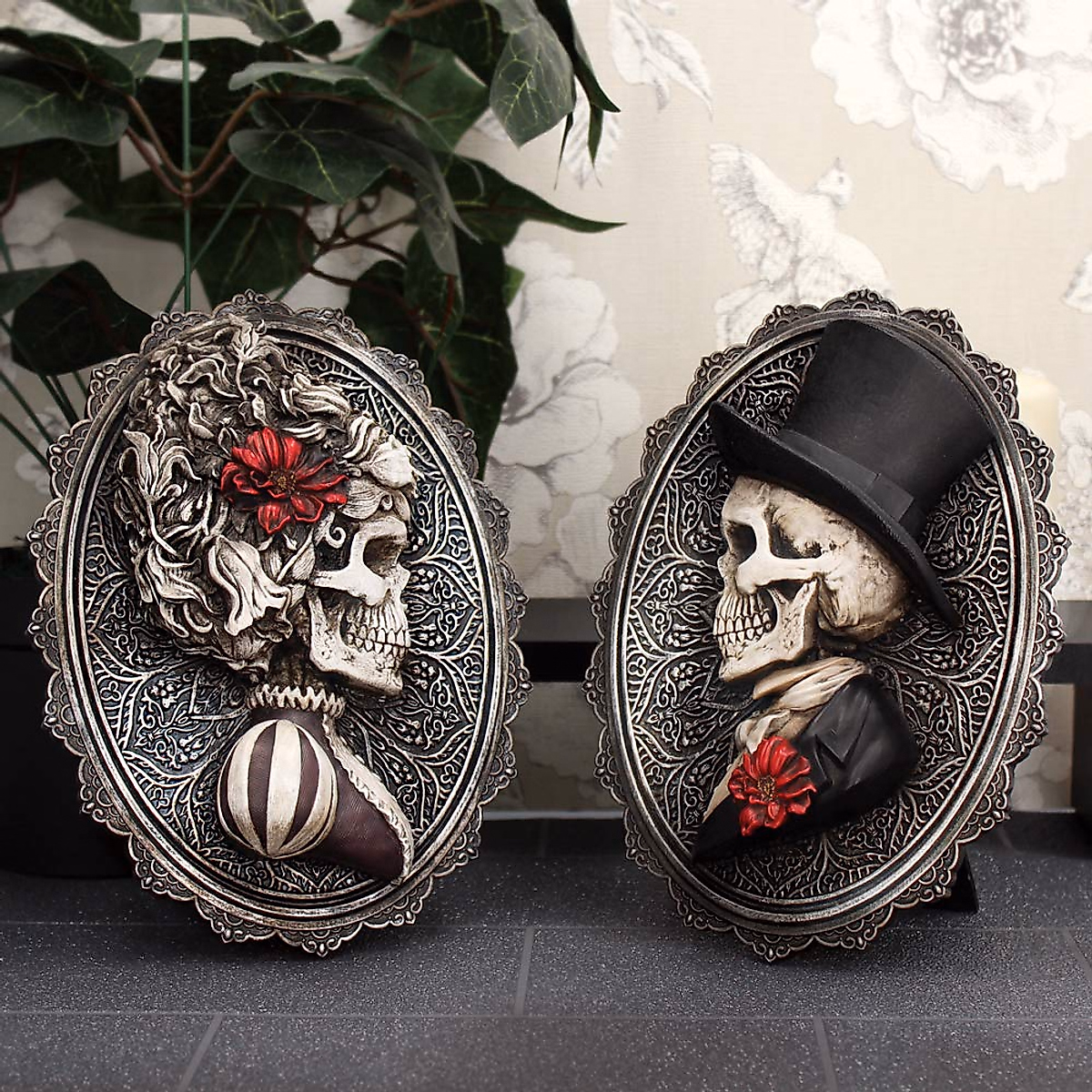 Nemesis Now Handsome Wall Plaque 24cm Grey, Polyresin, 22cm