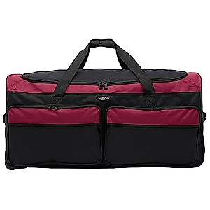 Travelers Club 36" Asgard 3-Wheel Rolling Duffel Bag, Red