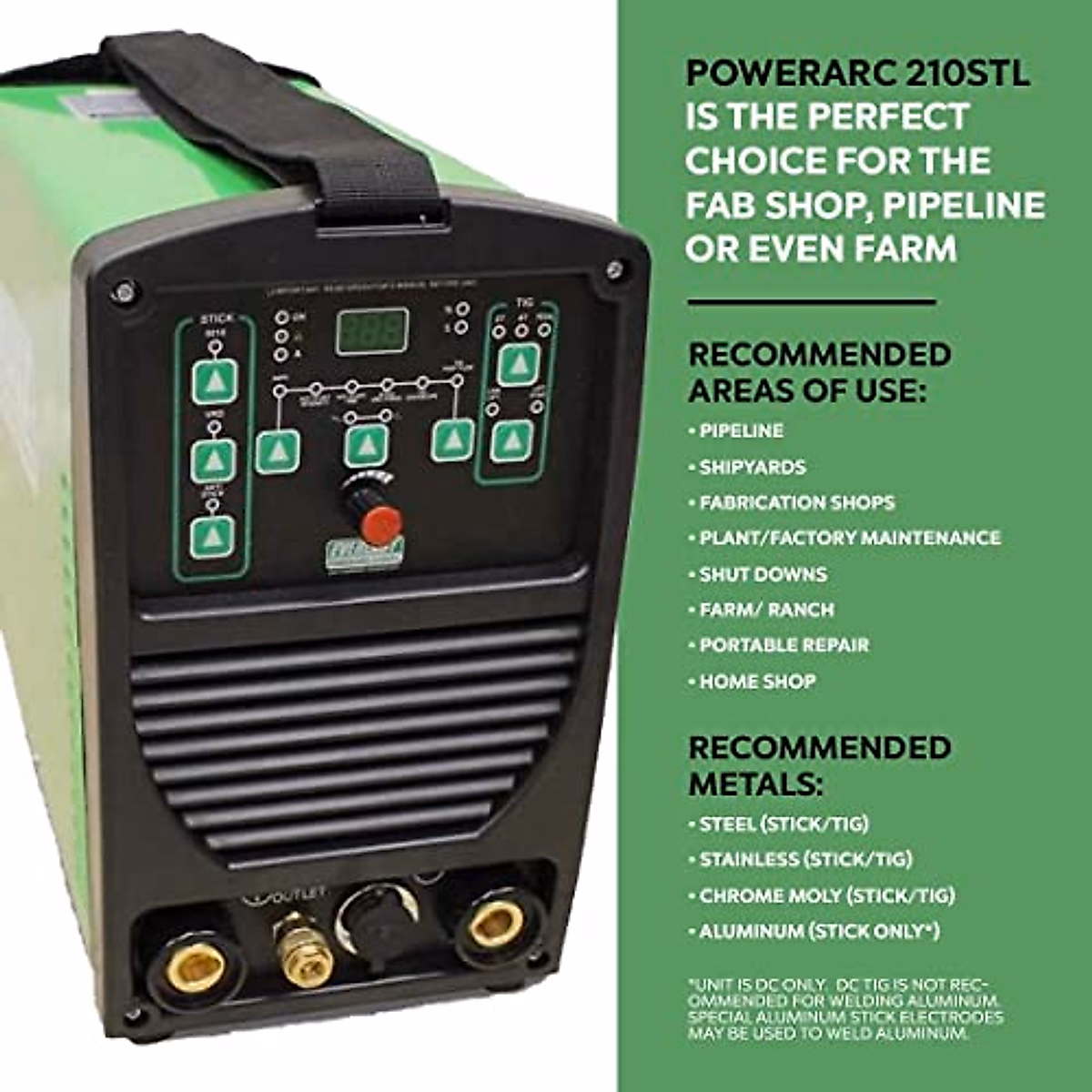 2021 PowerArc 210STL Stick Lift TIG IGBT Inverter Welder E6010 Capable 110/220 Dual Voltage