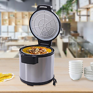 Commercial Rice Warmer, 20QT Portable Stainless Steel Heating Non-Stick Inner Pot Rice Heater, Dual Temperature Control Design, Makes Soups, Stews, Grains, Cereals, for Restaurant Party Family