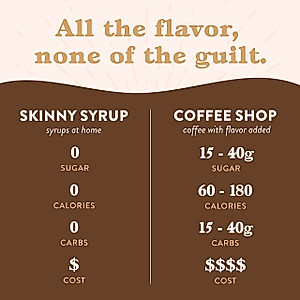 Jordan's Skinny Syrups Sugar Free Coffee Syrup, Vanilla Caramel Creme Flavor Drink Mix, Zero Calorie Flavoring for Chai Latte, Protein Shake, Food & More, Keto Friendly, 25.4 Fl Oz (Pack of 1)