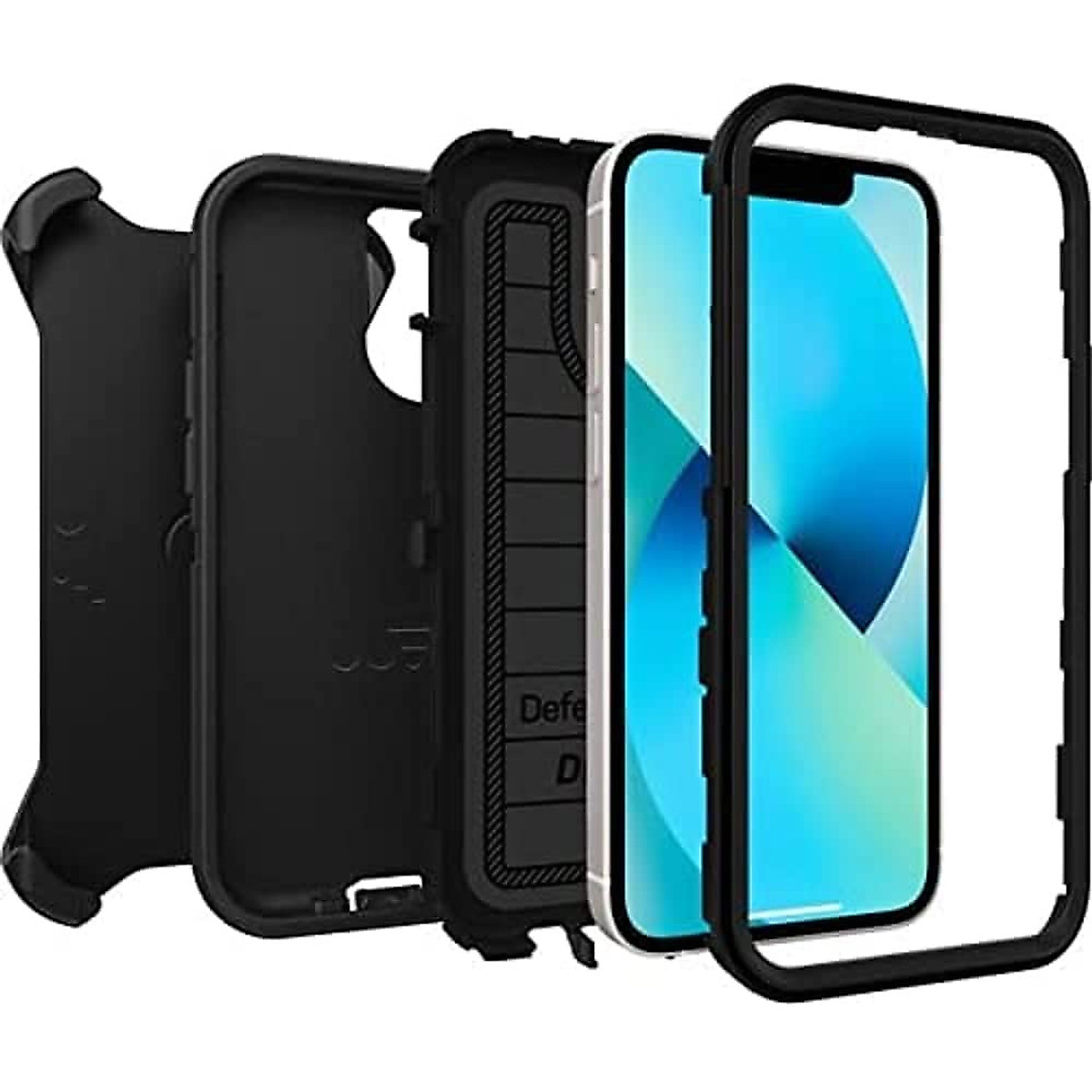 OtterBox Defender Series Screenless Edition Case for iPhone 13 Mini (Only) - Holster Clip Included - Microbial Defense Protection - Non-Retail Packaging - Black