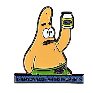 TCB Creations Yellow Modern Cartoon Enamel Pin: SpongeBob Patrick Funny Quote 1 Inch Tall Metal Pin