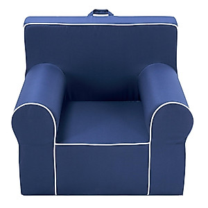 Heritage Kids Navy Everywhere Foam Armchair with Carry Handle and Removable Cover,25"x21"x 22",Ages 3+