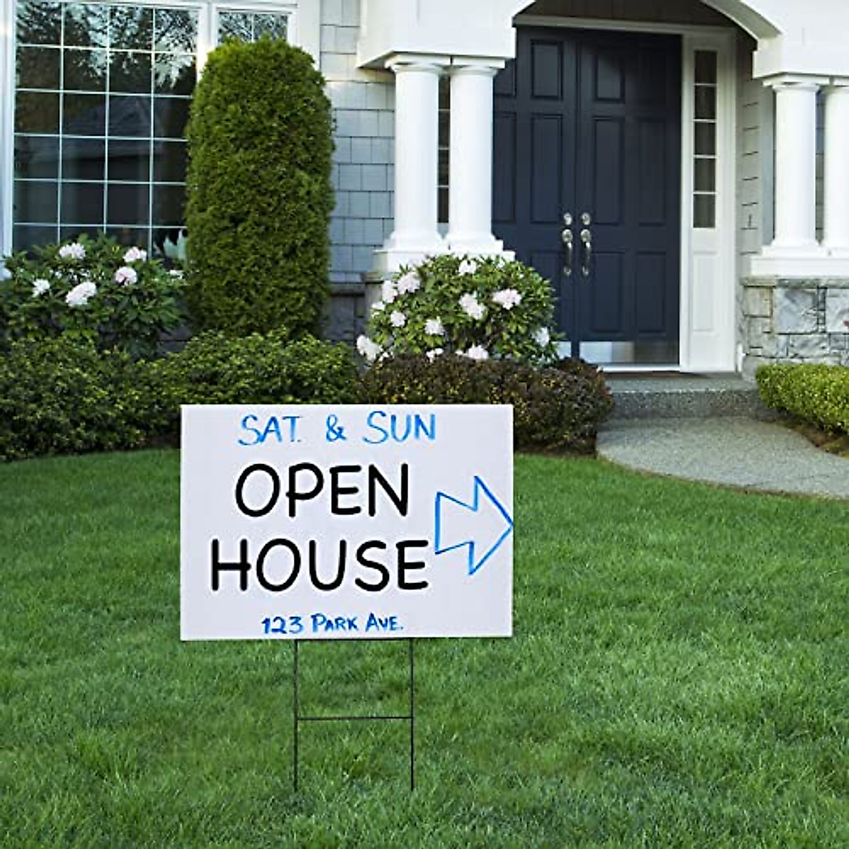 6-Pack Corrugated Plastic Yard Signs with Stakes 17x12 for Outdoor, Garage Sale Supplies, Estate Sale, Open House Poster Board, Birthday, Moving, Lawn, 4mm Thick, White Blank Surface Sheets