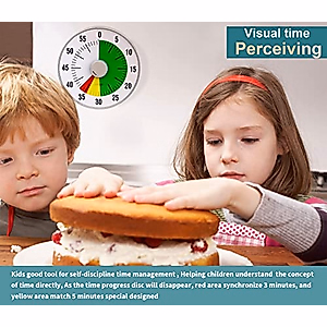 Lavigo Kitchen Timer, Countdown Visual Analog Timer, Quiet Counting, Low Loud and Mute Alarm for Teachers Classroom, Kids, Adults Kitchen, Office, Gym (Green) LT21-TC 7.5 inches