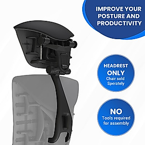 OFFICE LOGIX SHOP Embody Headrest Compatible with Herman Miller Embody Chair (Black Rythem Fabric/Gaphite Frame)