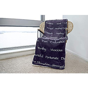 Healing Blanket with Inspirational Message of Love Hope Happiness Health - Super Soft Throw Blanket is The Perfect Recovery Blanket or Cancer Gift for Men and Women - Gratitude Grey