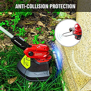 PULITUO 20V Li-Ion Cordless String Trimmer, Auto Feed Thread Weed Wacker with 12 INCH Cutting Diameter, Height Adjustable Cordless Edger Trimmer for Garden and Yard