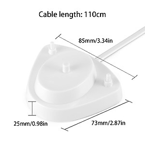 Toothbrush Charger for Oral B, POEXUJING Portable Inductive Electric Toothbrush Charger for Model 3757 with 2 Toothbrush Head Holders and 2 Dust Caps, Charging Base Power Cord for Travel Replacement