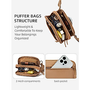 WESTBRONCO Small Crossbody Bags for Women Nylon with Adjustable Strap, Mini Crossbody Purse, Fahion Shoulder Bag for Traveling Workout Brown