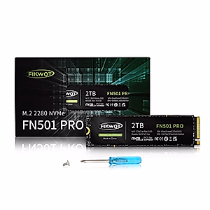 Fikwot FN501 Pro 2TB NVMe SSD - M.2 2280 PCIe Gen3 x4 Internal Solid State Drive with Graphene Cooling Sticker, Up to 3,500MB/s, SLC Cache 3D NAND TLC, Compatible with Laptop & PC Desktop