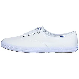 Keds Women's Champion Original Canvas Lace-Up Sneaker, White, 7 M US