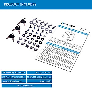 RackPath 6U Performance Wall Mount Server Cabinet Network Rack Enclosure, Quiet Cooling Fan, Locking Glass Door, Black