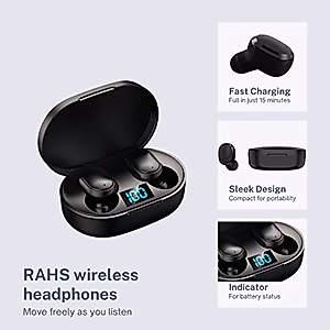 Rahs Bone Conduction Wireless Bluetooth Over The Ear Headphones with Bonus Ear Buds for Active Sports, Gaming, Business and Personal use. Two for The Price of one.