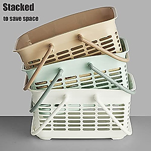 ALINK Plastic Shower Caddy Basket with Handle, Portable Organizer Storage Basket for College Dorm, Bathroom, Kitchen - Blue