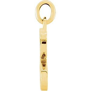 Solid 14k Yellow Gold Lowercase Alphabet Initial Letter G Charm Pendant (16mm x 6.1mm)