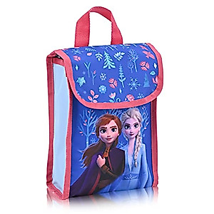 Disney Frozen Girls Backpack for Little Kids | 6 Piece Set Girls Water Bottle Keychains Snack Tote and Knapsack for School