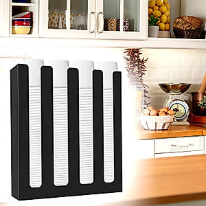 QWORK Acrylic Portion Sauce Cup Lid Organizer, Durable 4 Compartment Storage for 2 oz Cups and Lids, Countertop and Wall Mountable, Ideal for Home and Commercial Use