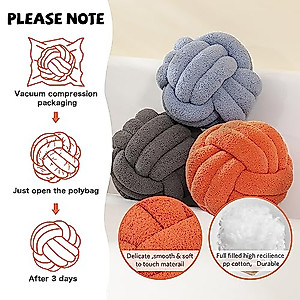 ZAKUN Know Pillow Balls, Round Ball Pillows Decorative Throw Pillows, Soft Plush Knotted Pillows Home Decoration for Sofa Bed Couch Handmade Knotted Ball Throw Pillow Cushion