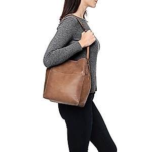 Frye womens Reed Zip Leather hobo handbags, Tan, One Size US