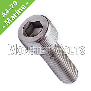 MonsterBolts - M5 x 25mm Socket Head Screws, DIN 912, Marine Grade Stainless Steel, 20 Pack