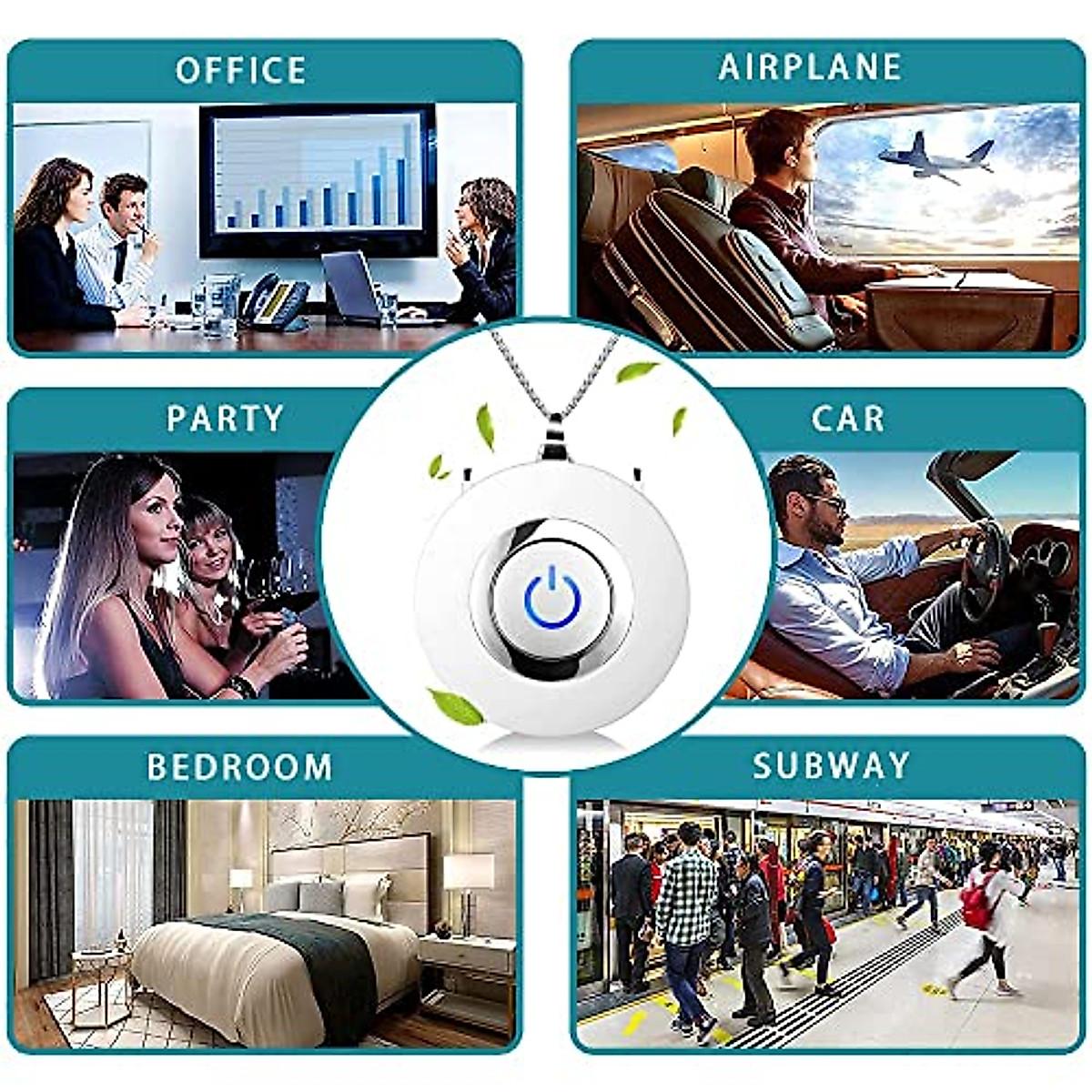 Portable Air Purifier Necklace,Mini Personal Wearable Air Purifier,USB Rechargeable, No Noise,for Car, Airplane, Bedroom, Office, Travel