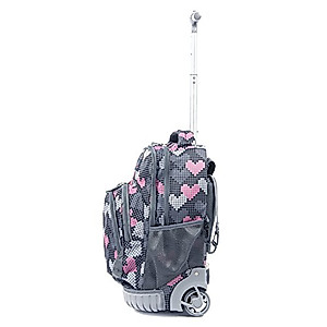 Tilami Kids Rolling Backpack 18 inch Boys and Girls Laptop Backpack, Falling Love