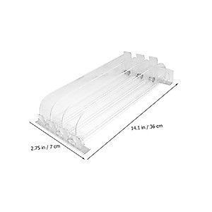 Plastic Organizer Clear Water Bottle Clear Water Bottles 3pcs Shelf Pusher 35c Pusher White Drinks Plastic Water Bottles Cosmetic Fridge Bottle Organizer