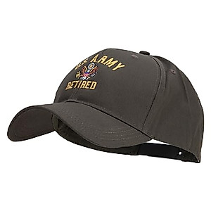 US Army Retired Military Embroidered Big Size Structured Solid Poly Cotton Twill High Profile Pro Style Cap - Olive XL-3XL