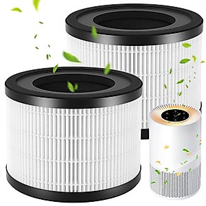 Horserdy AP-S0610L Replacement Filter Compatible with MOOKA AP-S0610L Purifier, 3-in-1 H13 True HEPA Filter, 2 Pack