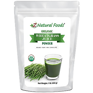 Z Natural Foods Organic Wheatgrass Juice Powder, Superfood Powder for Healthy Aging and Digestion, Ideal for Juice, Yogurt, and Smoothies, Non-GMO, Vegan, Kosher, 1 lb.