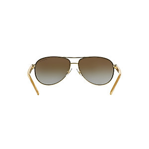 Ralph Woman Sunglasses Shiny Gold Frame, Polar Gradient Brown Lenses, 59MM