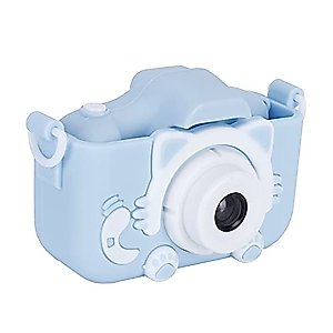 Digital Camera,Toddler Camera,Children Camera 40MP Cartoon Cat Photograph Camera,Anti-Drop Children Cartoon Selfie Dual Camera with Puzzle Games Birthday Gifts(Blue)