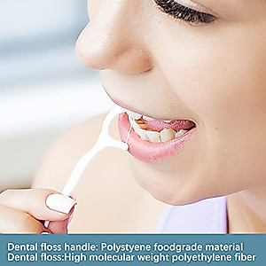 ADENSYANG Floss Picks - Travel Floss - Floss Picks for Teeth 600 Count Super Strong Floss - Good Elasticity, Clean Teeth Without Breaking, No Fragrance Smell, Floss Carry, On Travel 6 Bags