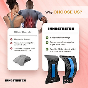 Innostretch Back & Neck Stretcher Set - Two-in-One Solution for Lower Back and Neck Pain Relief - 3 Adjustable Arch Levels - Release and Take Control of Your Spinal Health