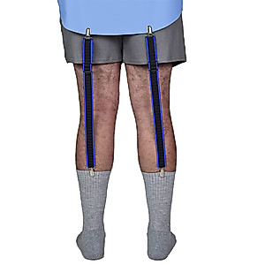 World's Best Shirt Stays for Men Police and Military-Heavy Duty-Made in USA (Original Style)(Back the Blue LEO Edition) 1 Pair of Shirt Keepers/Garter