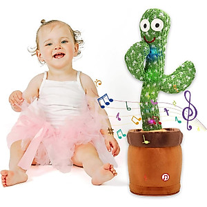 MIAODAM Dancing Cactus, Talking Cactus Baby Toy Repeating Words Smart Cactus Toy Dancing and Singing 100 Songs Funny Toy for Kids and Adults, Plush Interactive Toy Figures
