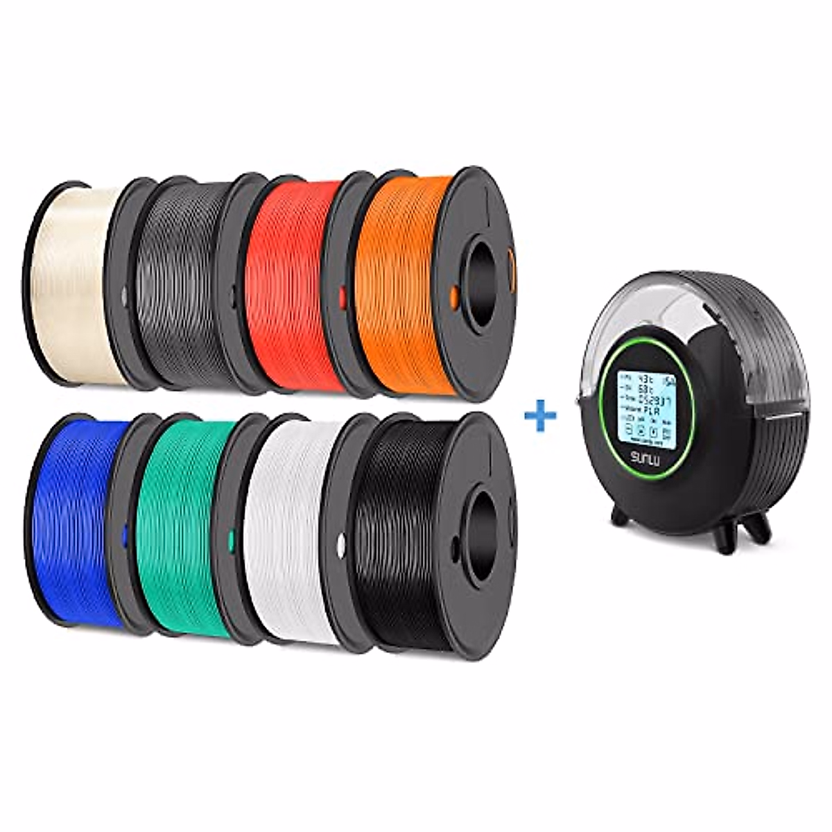 Filament Dryer Box,Upgrade FilaDryer S2 Dry Box,SUNLU Dry Box for 3D Printer Filament,Keep 3D Filament No More Brittle/String/Poor Adhesion,Large-Size Touch Screen,Real-time Humidity Display,Black