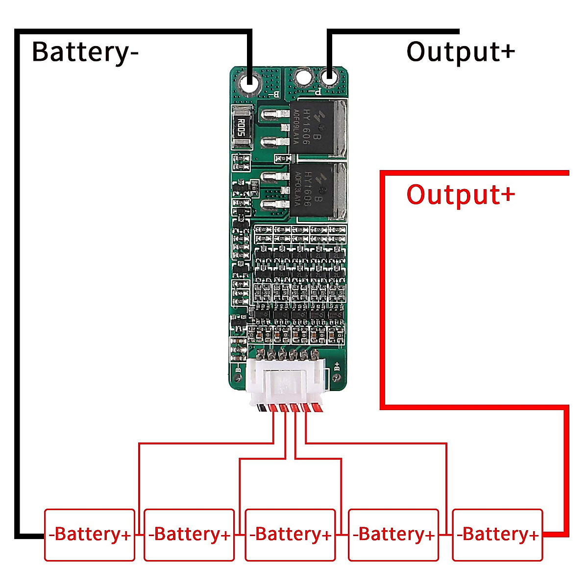 4 Pcs MELIFE 5S 15A Charger PCB BMS Protection Board for 18650 Lithium Battery Cell Battery Charger Lipo 18V 21V with 6-core Wire